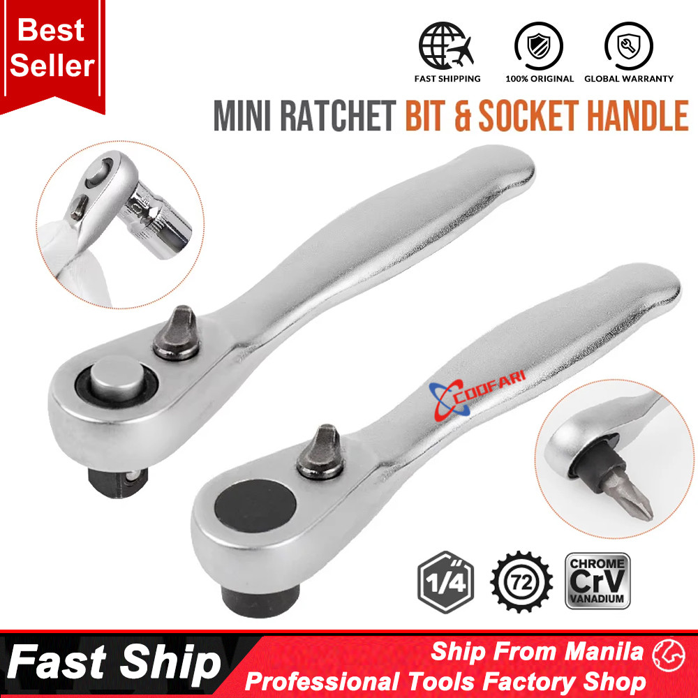 1/4 Square Ratchet Socket Head Wrench 6.35mm Screwdriver Small Mini ...