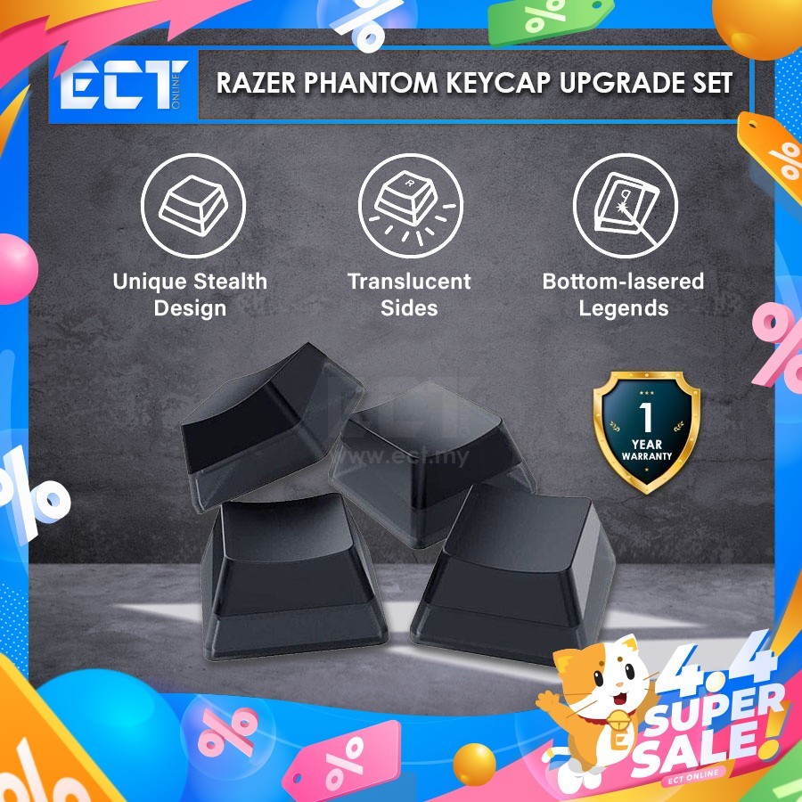 Razer Phantom Keycap Upgrade Set - Black / White (RC21-01740100-R3M1 ...