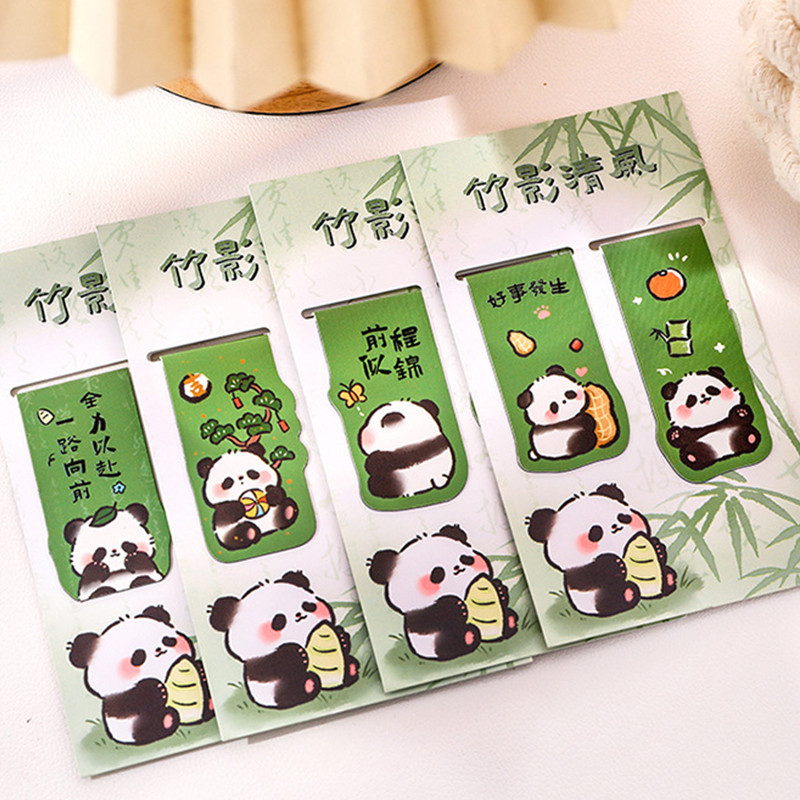 2 Pcs Adorable Panda Magnetic Bookmarks: Cute Cartoon Inspirational ...