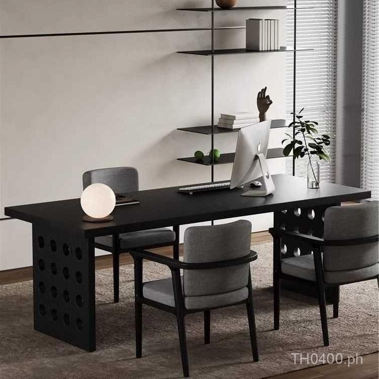 Minimalist Work Desk Modern Visual Office Desk Simple Black Executive ...