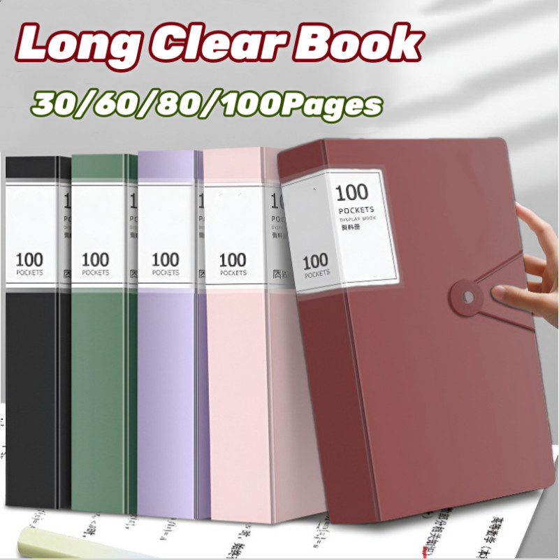 Long Clear Book Transparent Inner Page File Folder Document Organizers ...