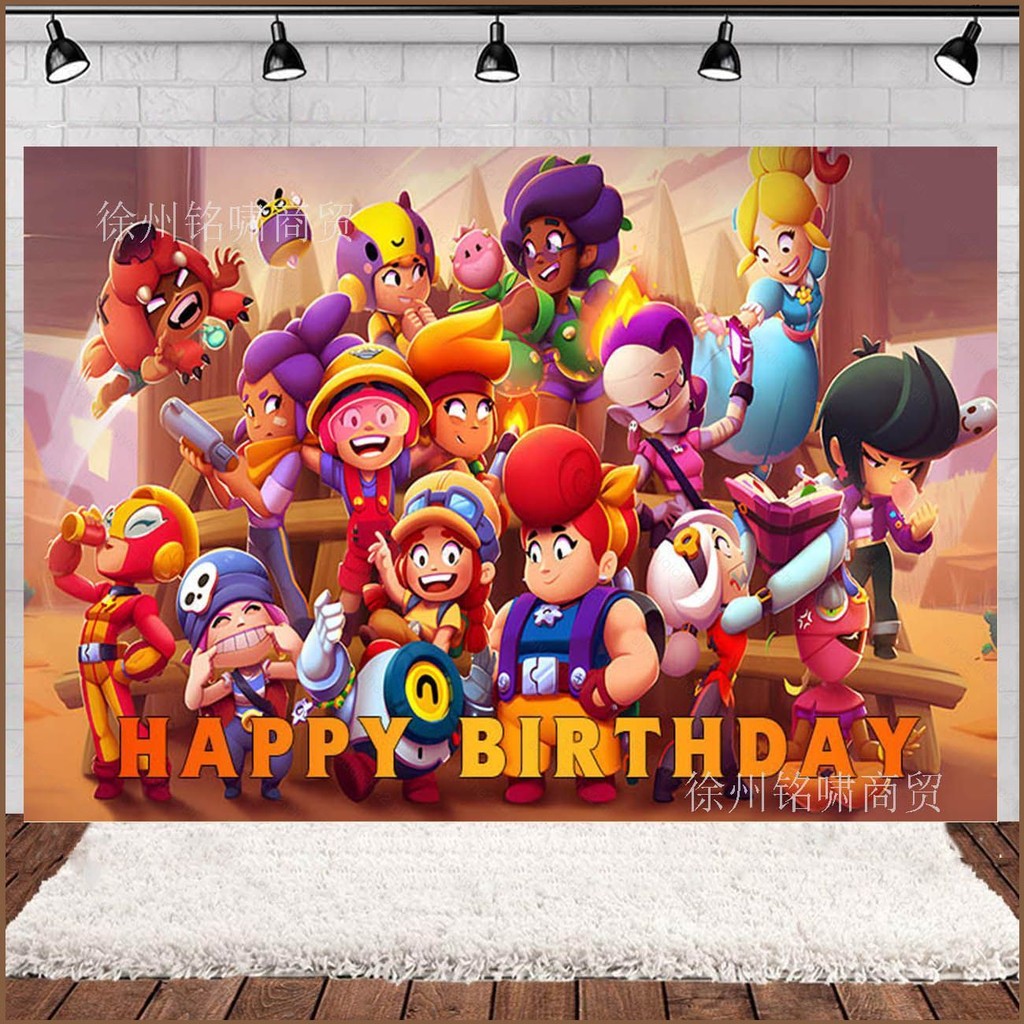 sy Brawl Stars Game characters theme decoration birthday Party Photo ...