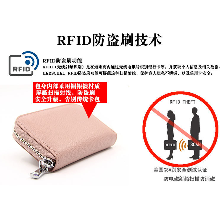 Genuine Genuine Leather Multi-Card Slot Men's Wallet, RFID Anti-theft ...