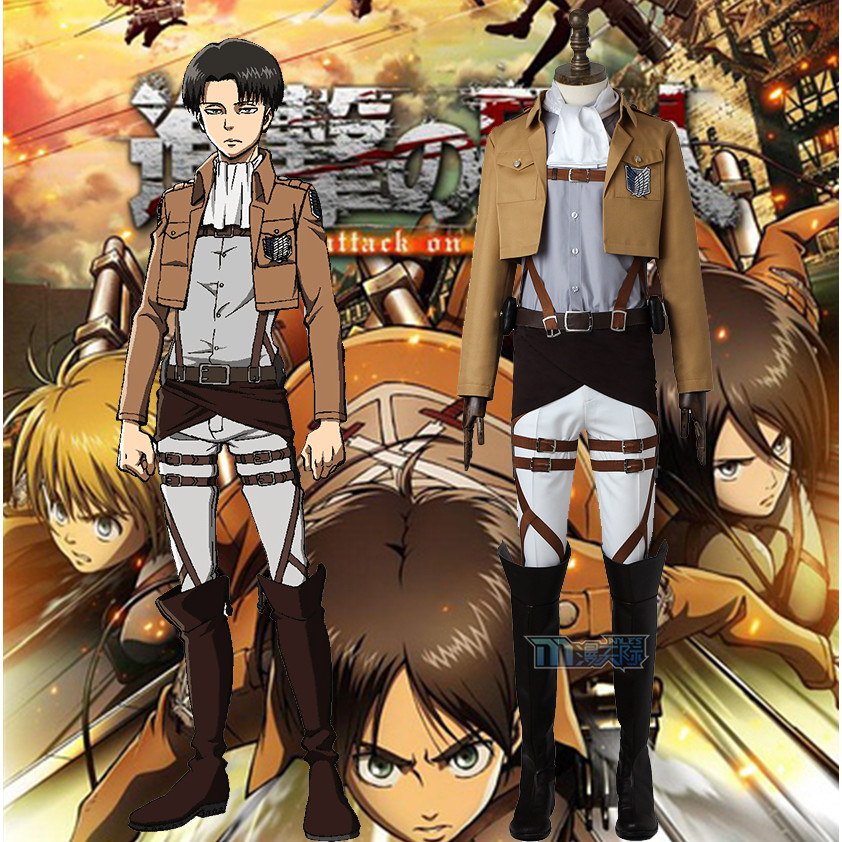 Anime Attack on Titan Cosplay Shingeki no Kyojin Jacket Recon Corps ...