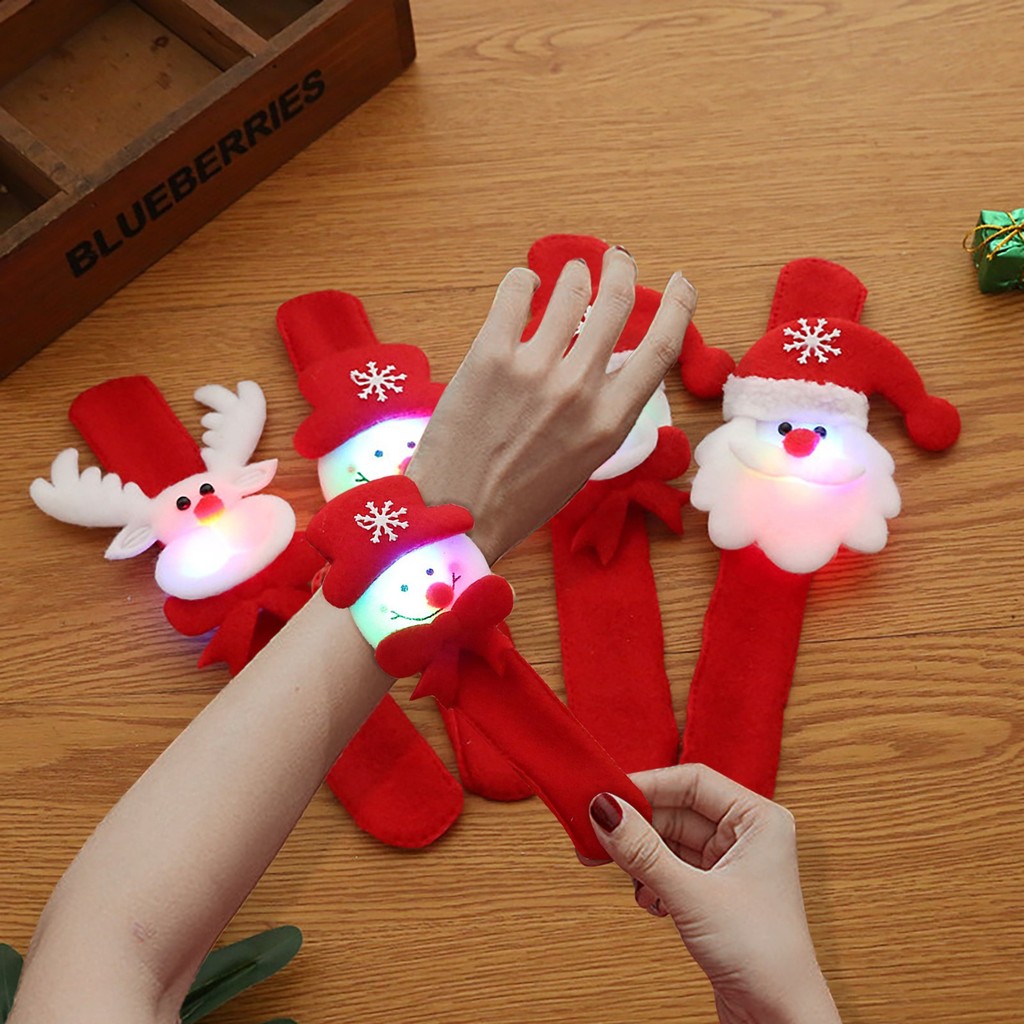 Christmas Slap Bracelets With Lights Party Favors Xmas Slap Bands ...
