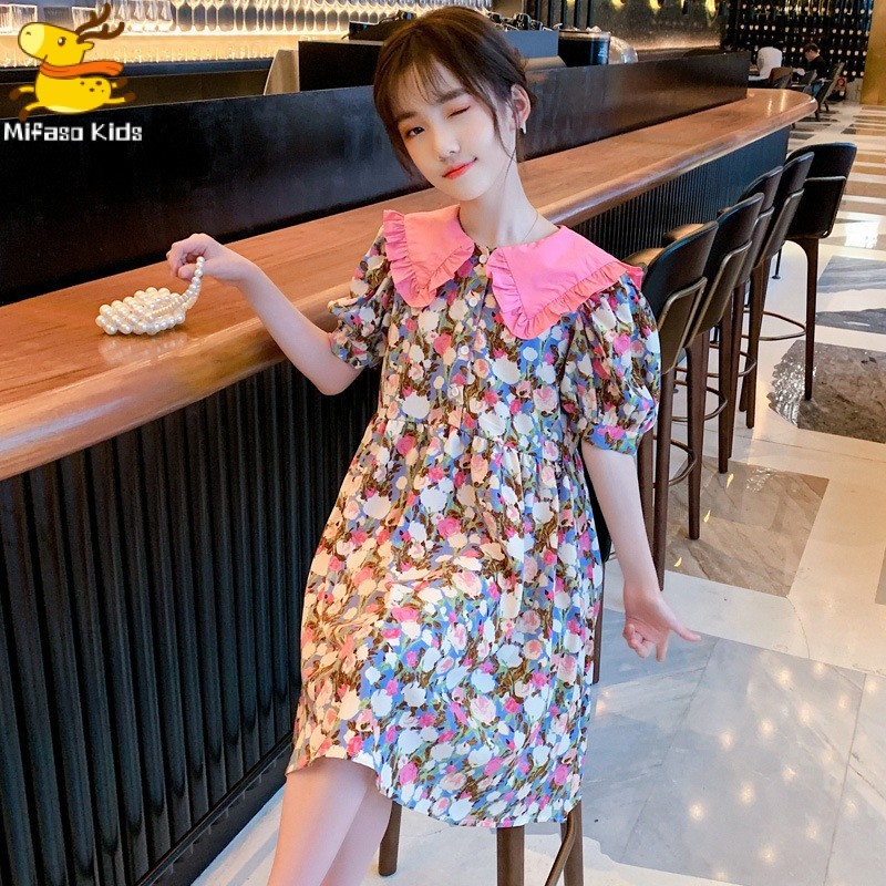 Mifaso 2024 Summer Korean Dress Kids Princess Dress Girls Casual Wear 3 ...