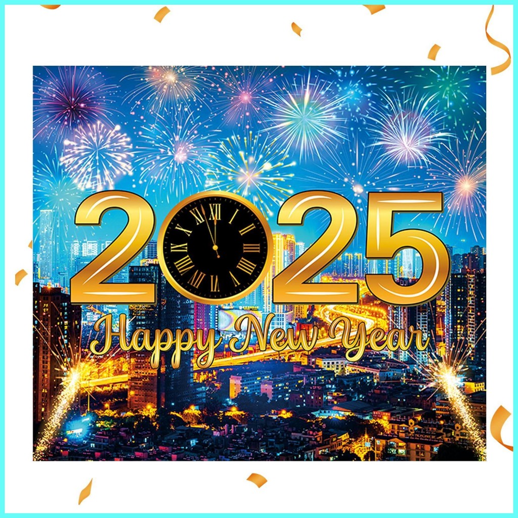 Happy New Year 2025 Backdrop New Year Party Photography Backdrop New ...