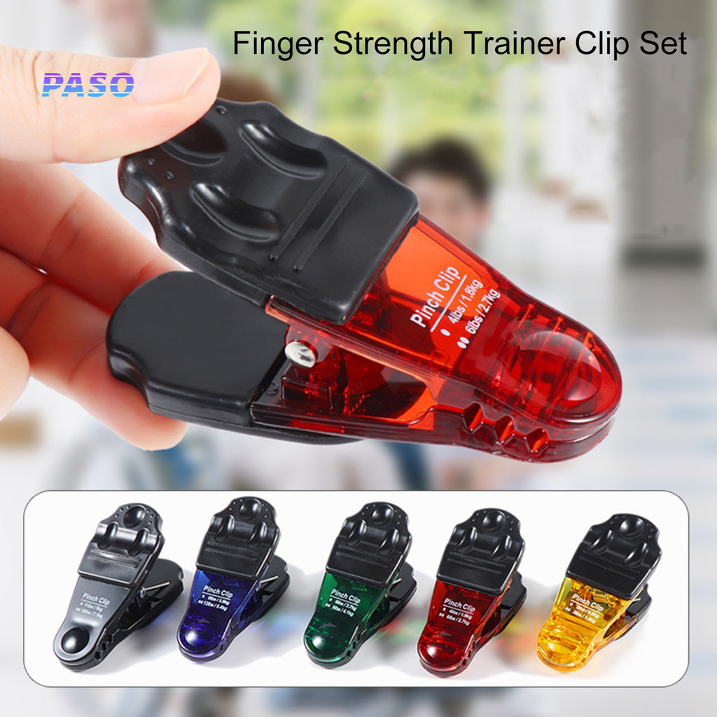 PSO-5Pcs/Set Finger Strength Trainer Clip ic Graded Pinch Pin Thumb ...