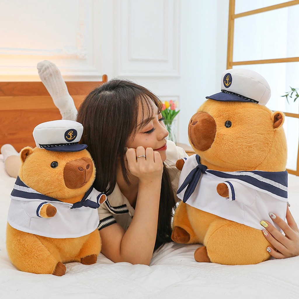 Navy Sailor Capybara Doll Stuffed Capybara Cute Soft Comfortable ...