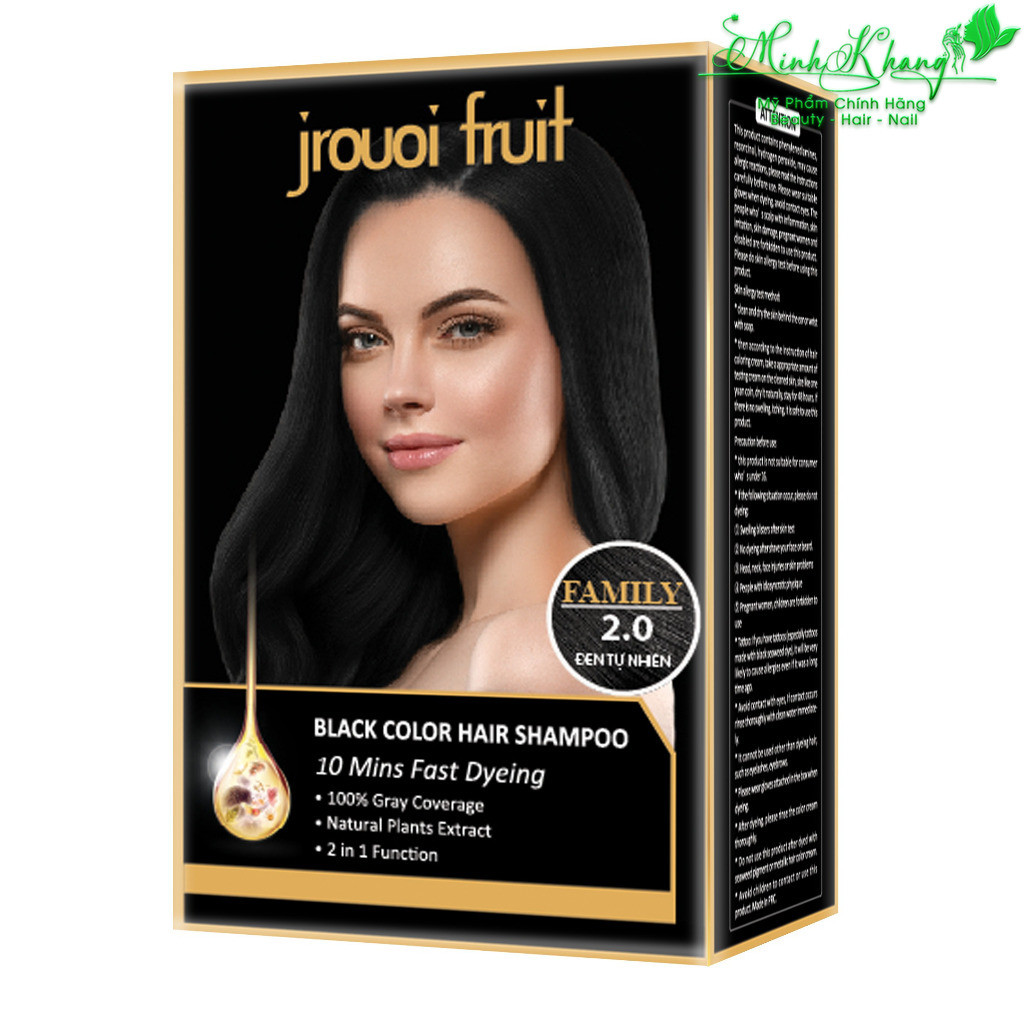 Combo box of 8 packs of Jrouoi Fruit Black Color Hair Shampoo 8x30ml ...
