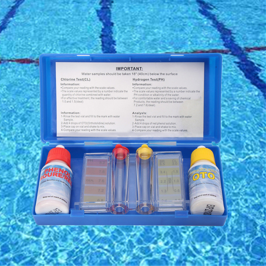 New Swimming Pool PH Chlorine Water Quality Test Kit Hydrotool Testing ...