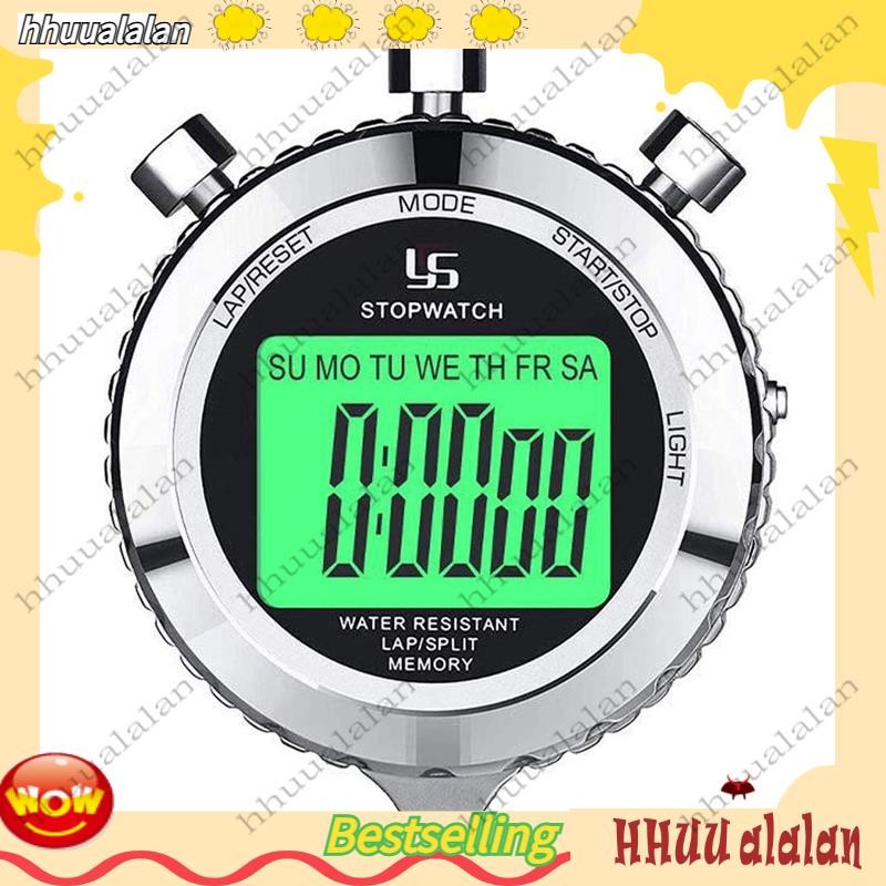 【hhuualalan】YS Digital Stopwatch Metal Stop Watch with Backlight, 2 Lap Stopwatch for Sports ...