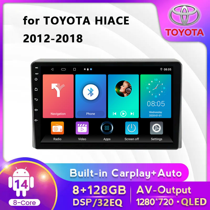 For Toyota Hiace 2012-2018 10inch 2din Android Head Unit with Plug and ...