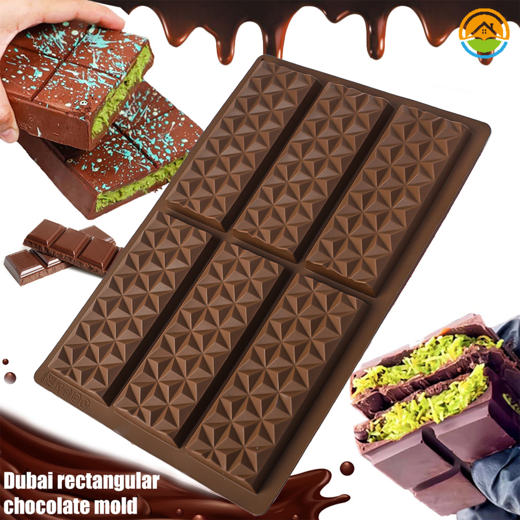 Reusable Silicone Gummy Dubai Chocolates Mold - Multi Grid Rectangular ...