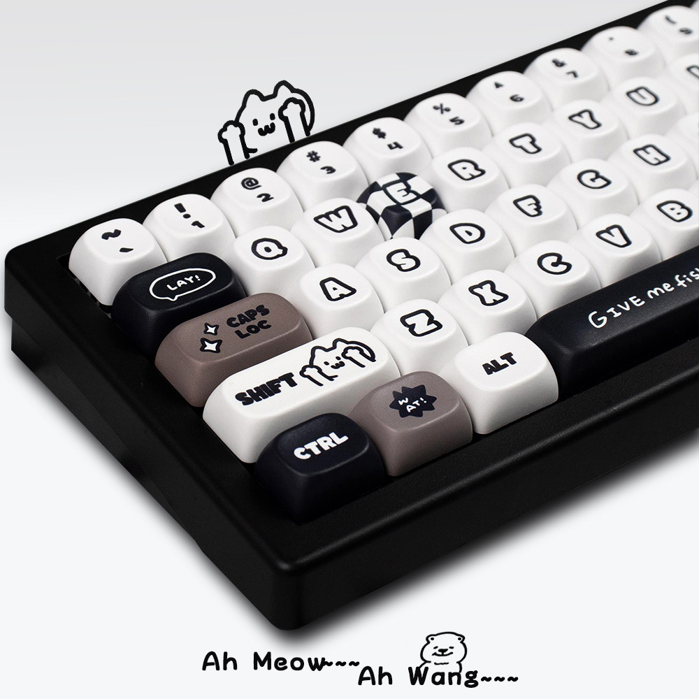 MOA Profile Ah meow~ Ah wang~Keycaps/set 131Keys PBT Custom Keycaps for ...