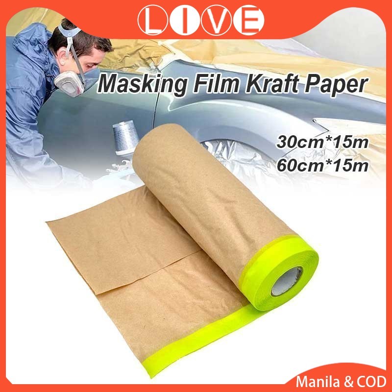 Kraft Paper Masking Film Masking Film with Tape House Painting ...