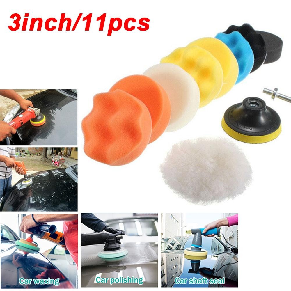 11-Piece Professional 3" Car Polishing Pad Kit - Versatile Buffing Set ...