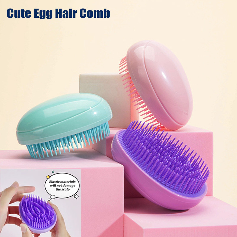 Shampoo Refresh Hair Brush Comb Egg Round Shape Styling Hair Brushes ...