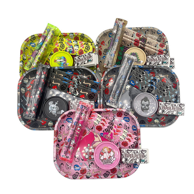 Bros 5-in-1 Premium Rolling Metal Tray Kit with Roller, Origami Papers ...