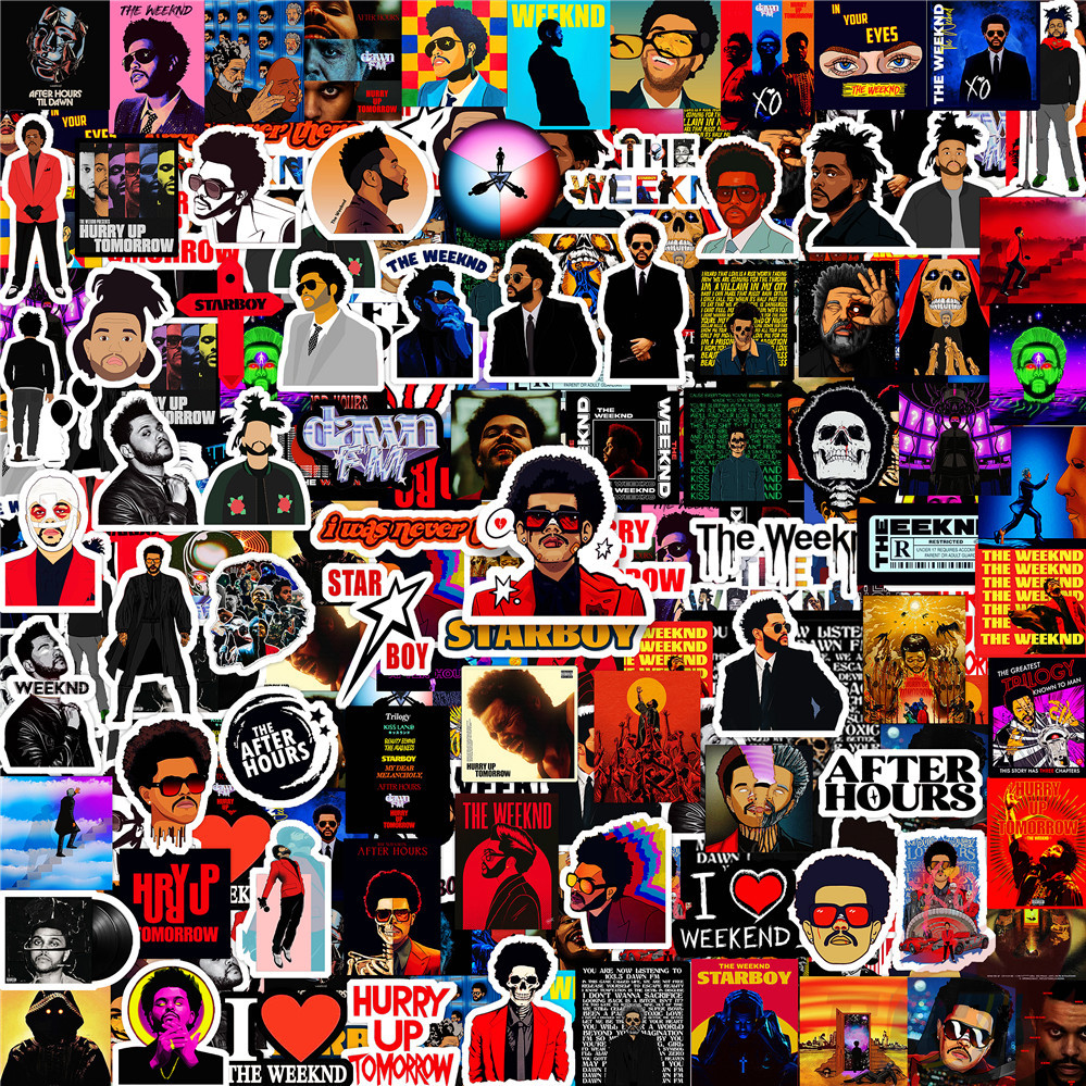 110Pcs/Set ★★★ The Weeknd Mini Diary Manual Stickers （Size：2~3cm ...