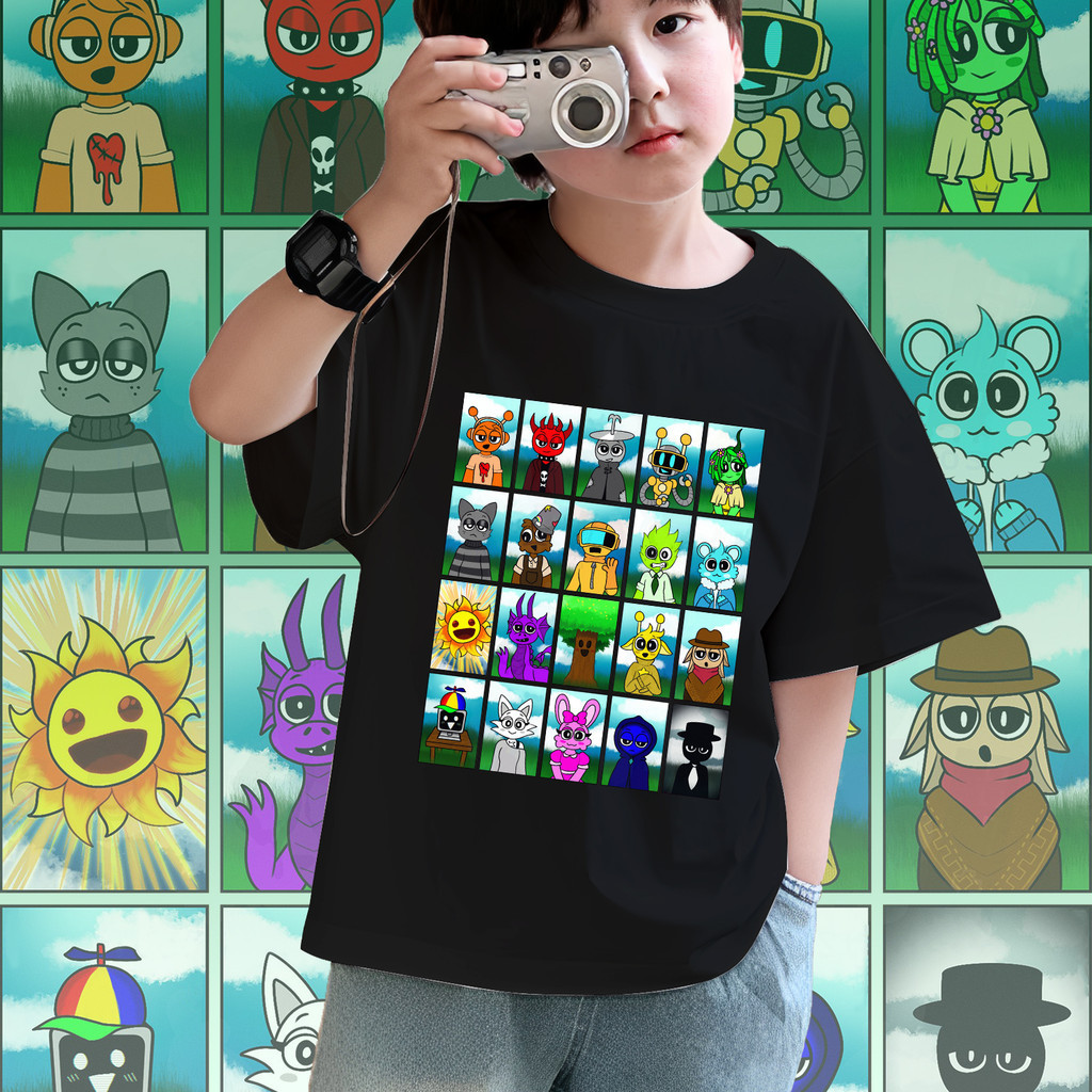 Normal [Csndice] Cotton Printed T-Shirt Sprunki Game Kids Boys Girls ...