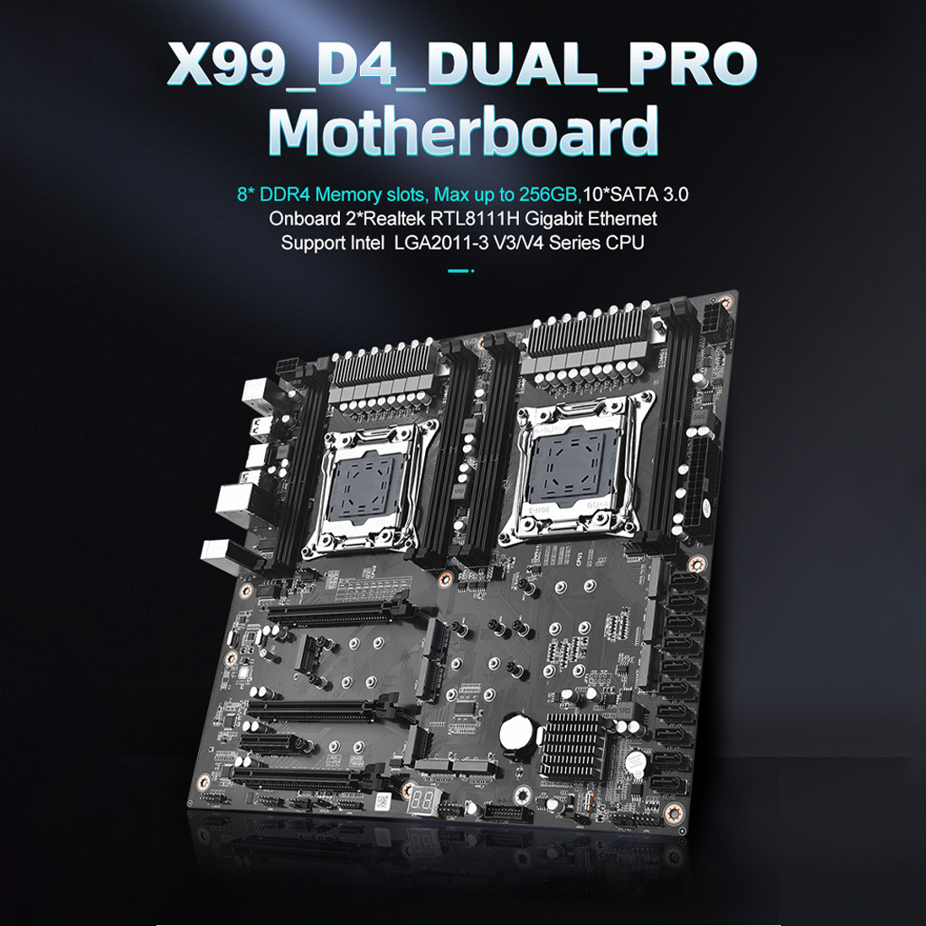 JINGSHA X99 D4 DUAL Pro Motherboard 256GB RAM Capacity 8*DDR4 Memory ...