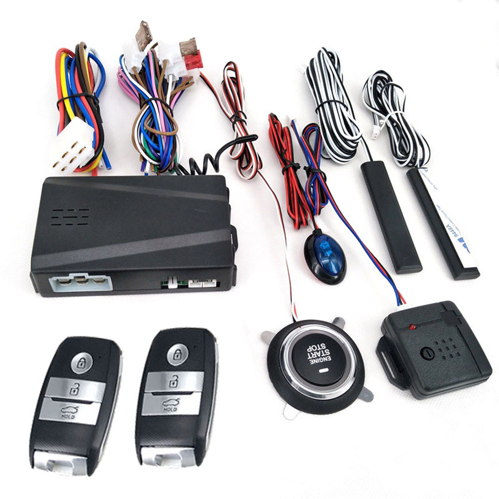 Universal Car Alarm Passive Keyless One Button Starter System Remote ...