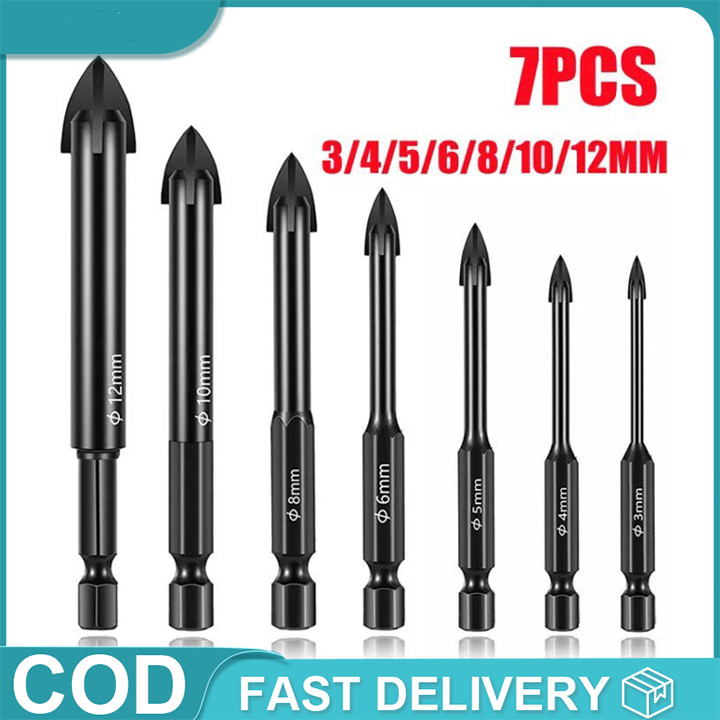 7pcs(3mm-12mm) Concrete Drill Bit Triangle Diamond Drill Bits For Tile ...