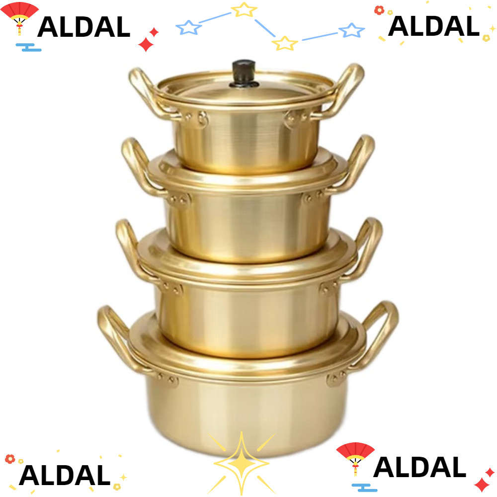 ALDAL Ramen Noodle Pot, Aluminum Double Ears with Lid Soup Hot Pot ...
