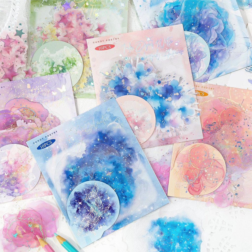 Cdaily|Streamer Color Three-Dimensional Laser Silver Sticker Pack Dream ...