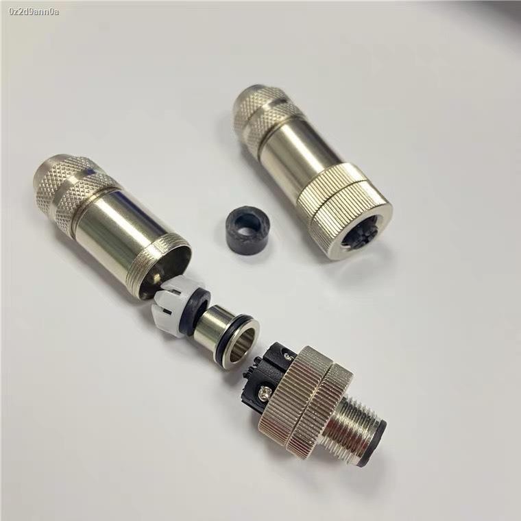 M12 aviation plug metal male and female sensor with shielding 4-core 5 ...