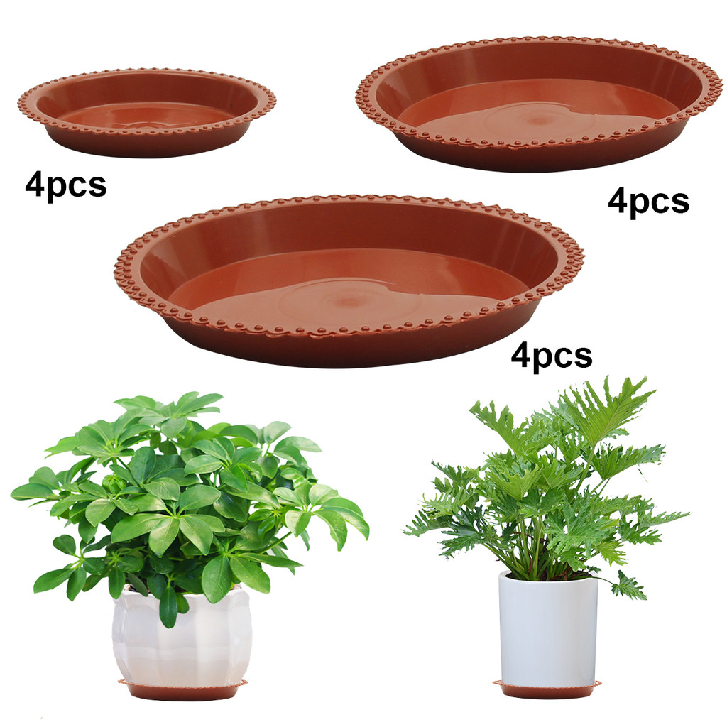 12Pcs Plastic Flower Pot Tray Base Plant Saucer Round Drip Plant ...