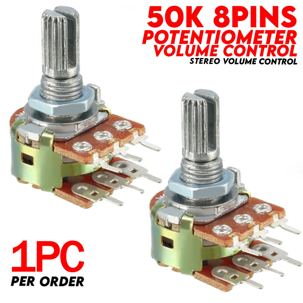 Potentiometer 50k 6pins Stereo Universal Volume Control | Shopee ...