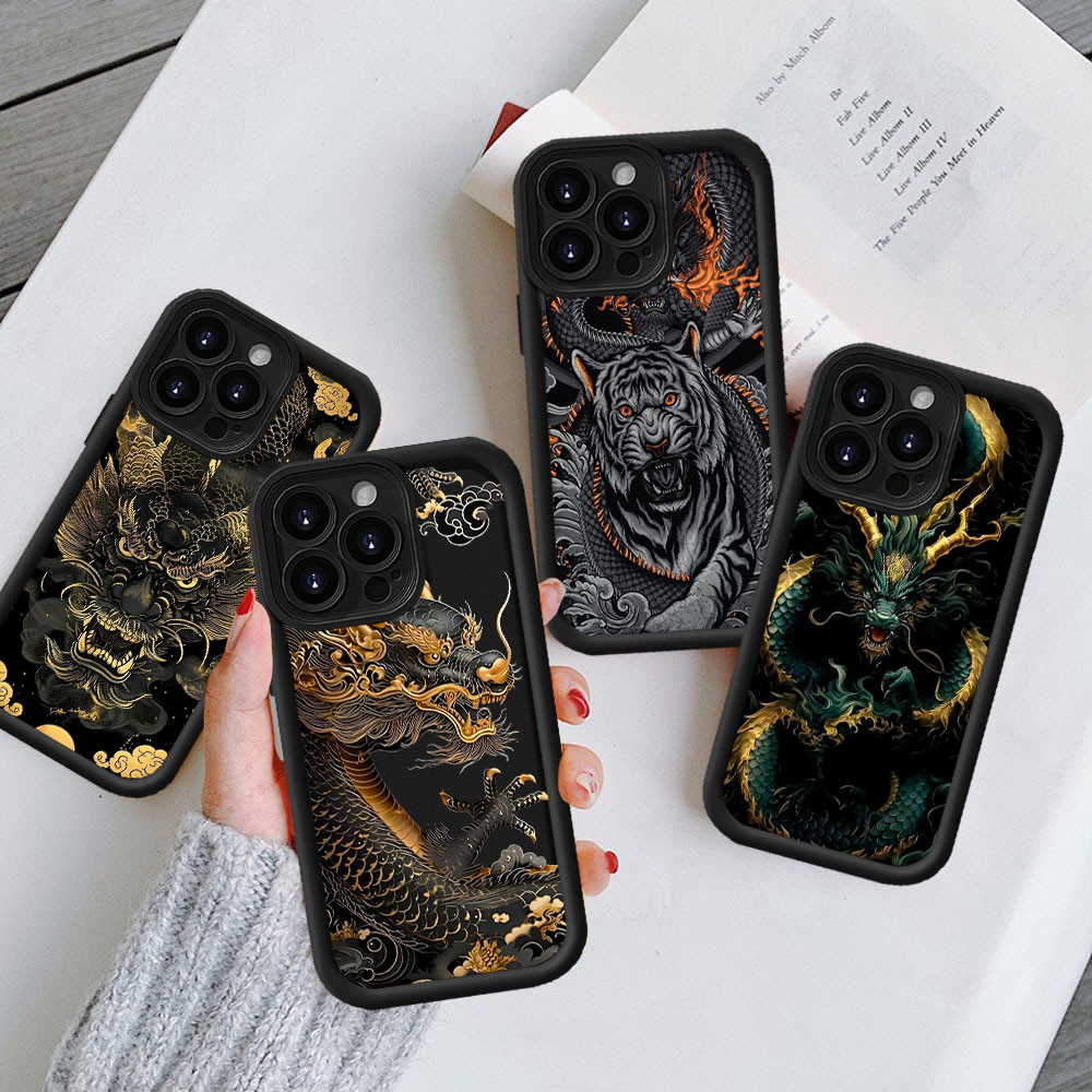 For Redmi 14C 13 A3 13C 12C 10C Note13 12 Pro 10A 9C A2 A1 POCO C75 C65 Black Gold Dragon Soft ...