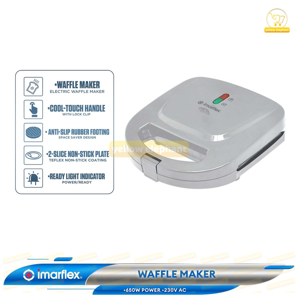 Imarflex ISM-325W Waffle Maker 2 Slice / Non Stick Plate / 650 watts ...