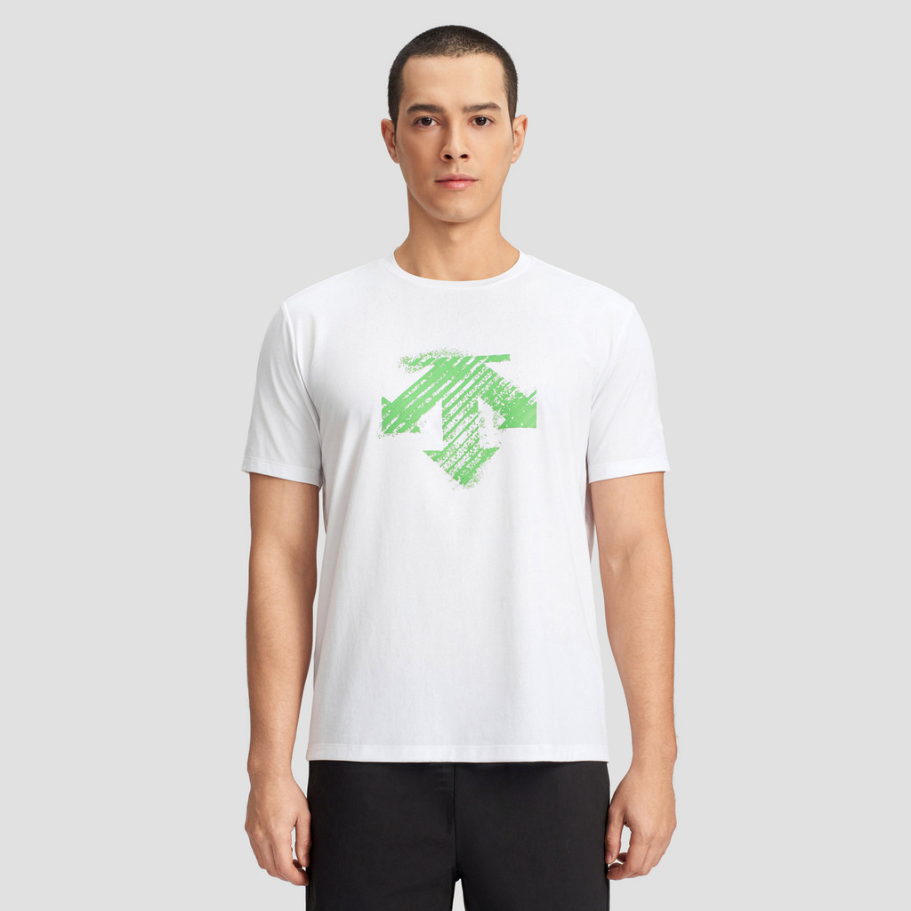 DESCENT ESSENTIAL Men's Logo Printed T-shirt TOUGH Short Sleeve 100% ...