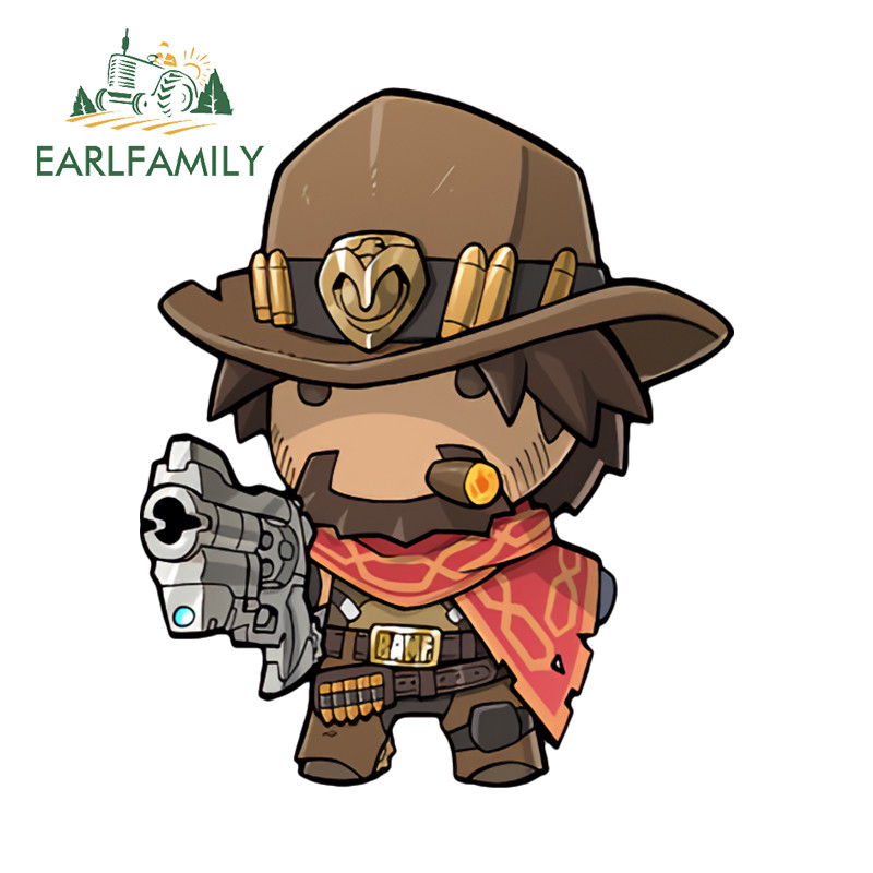 EARLFAMILY 13cm x 11.1cm Overwatch Cole Cassidy Decal Chibi Heroes ...