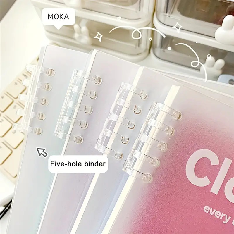 A5 B5 Binder Notebook Lined 60 Sheets Kawaii Diary Journal Cute Korean Stationery School ...