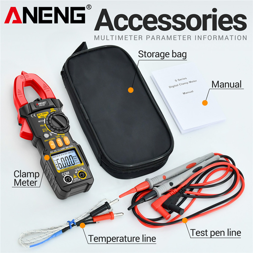 ANENG PN108 Digital Clamp Multimeter 600A Current Meter Tester 6000 ...