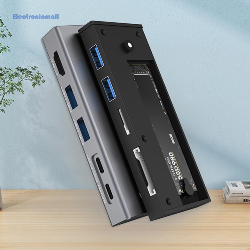 USB C Hub with M.2 NVMe/SATA SSD Enclosure Docking Station HDMI ...