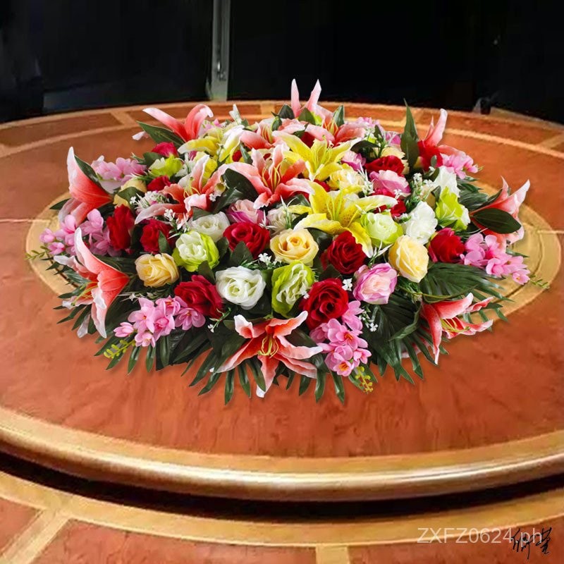 Large Dining Table Round Plate Table Decoration Hotel Display Dried ...