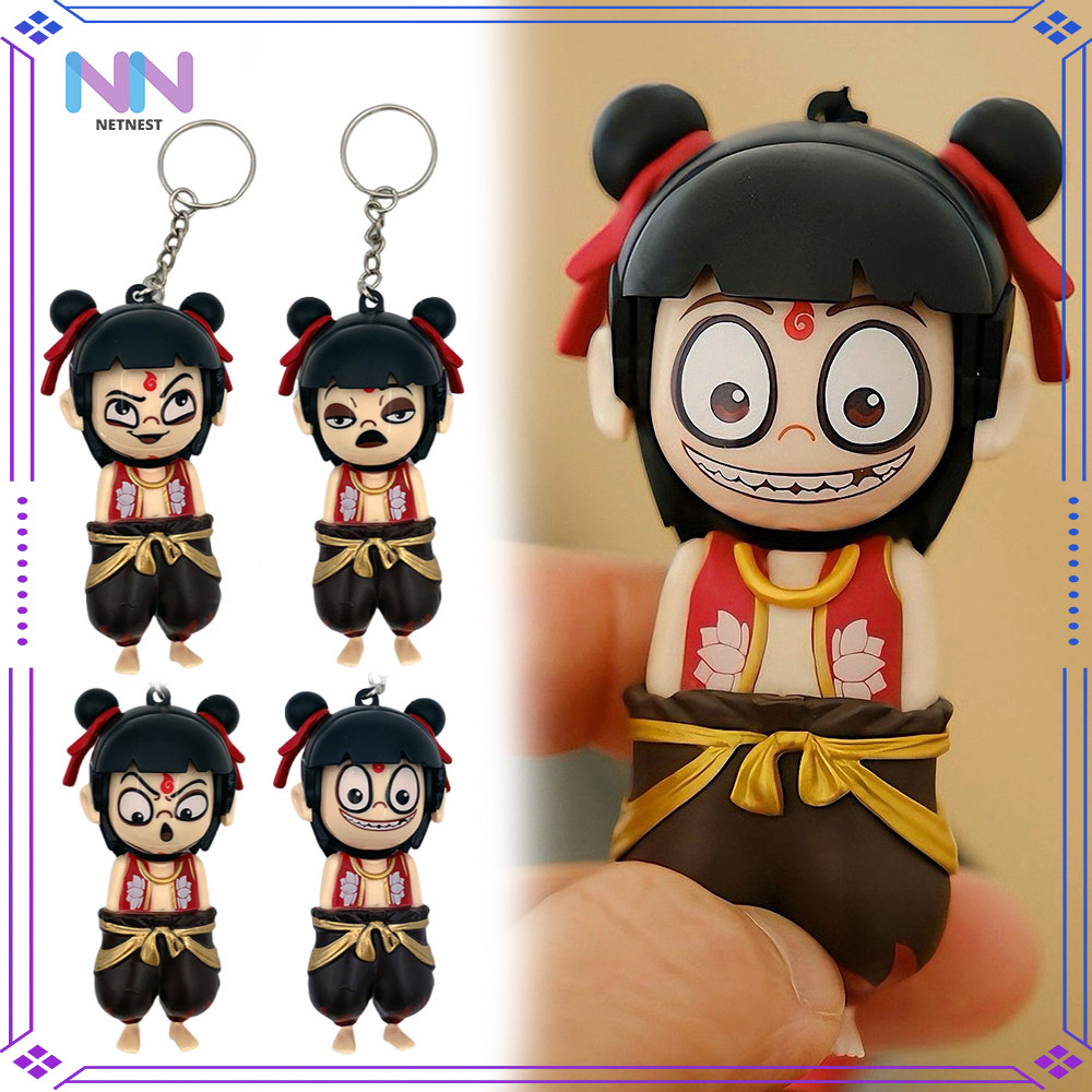 2025 New Nezha2 Face Changing Doll 4 Facial Cartoon Key Chain ...