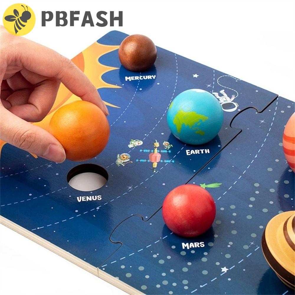 PBFASH Solar System Puzzle Toy, 3D Wooden Eight Planets Planets ...