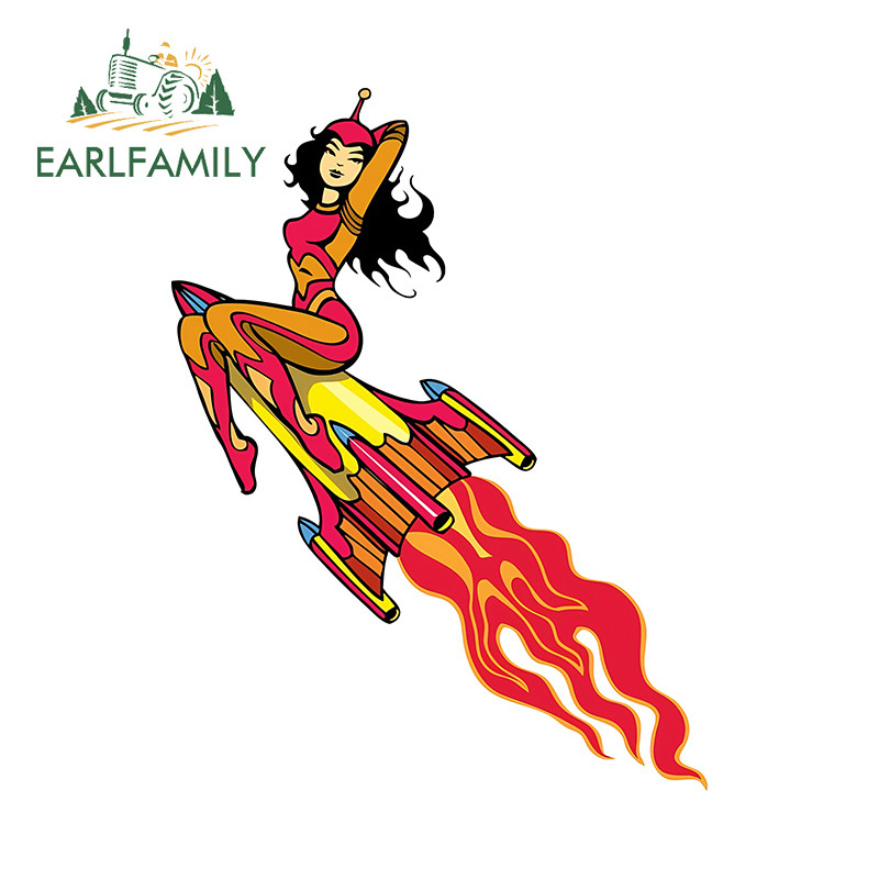 EARLFAMILY Space Girl Pin Up Cool Personality Car Stickers Retro ...