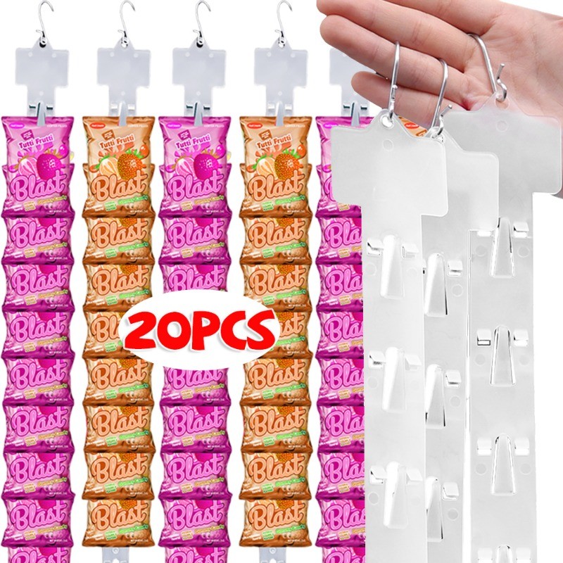 5/10/20Pcs Plastic Snack Hanging Strips with Hooks / Convenience Store ...