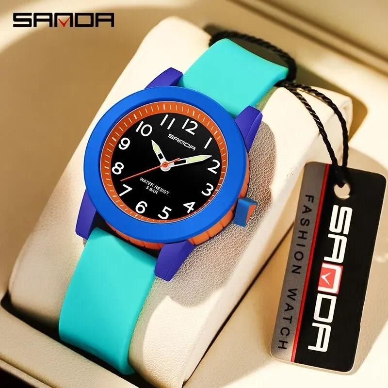 SANDA 3221 Luxury Children Quartz Watches Silicone Sports Waterproof ...