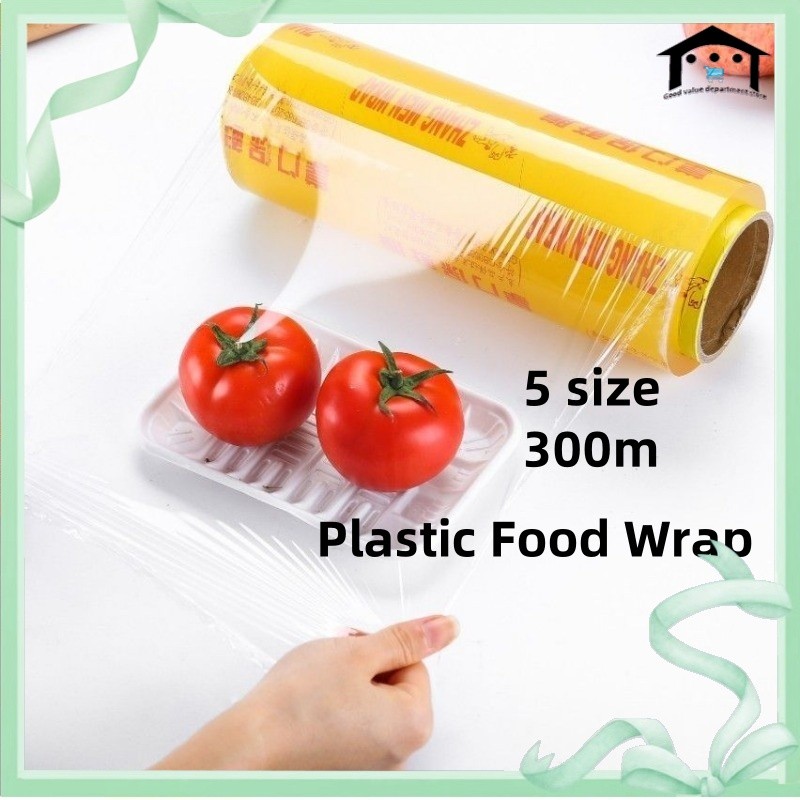 300M Plastic Food Wrap Food Grade Cling Wrap Food Packaging PVC Foodwrap 30/35/40/45CM | Shopee ...