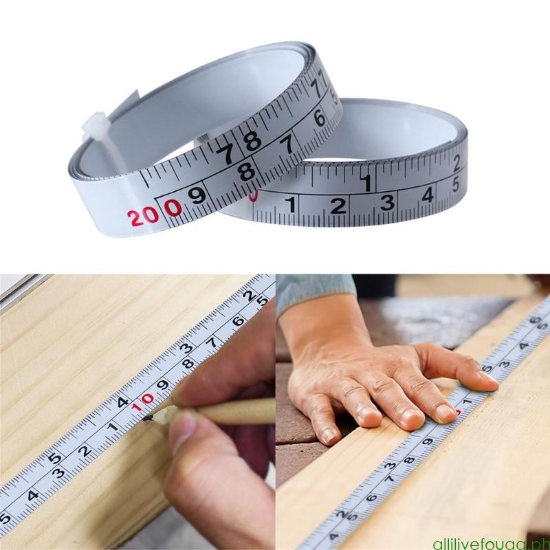 allilivefoua 1m 2m Measuring Tape Workbench Ruler Self-Adhesive Tape ...