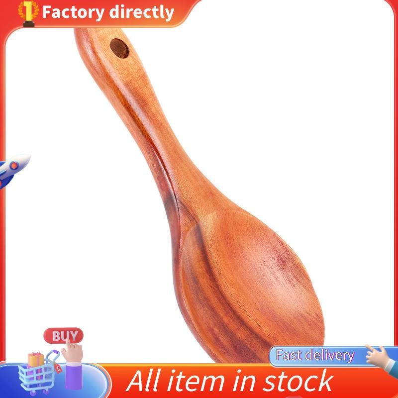 In stock-Teak Wood Spoon Natural Solid Wood Rice Spoon Wooden Rice ...
