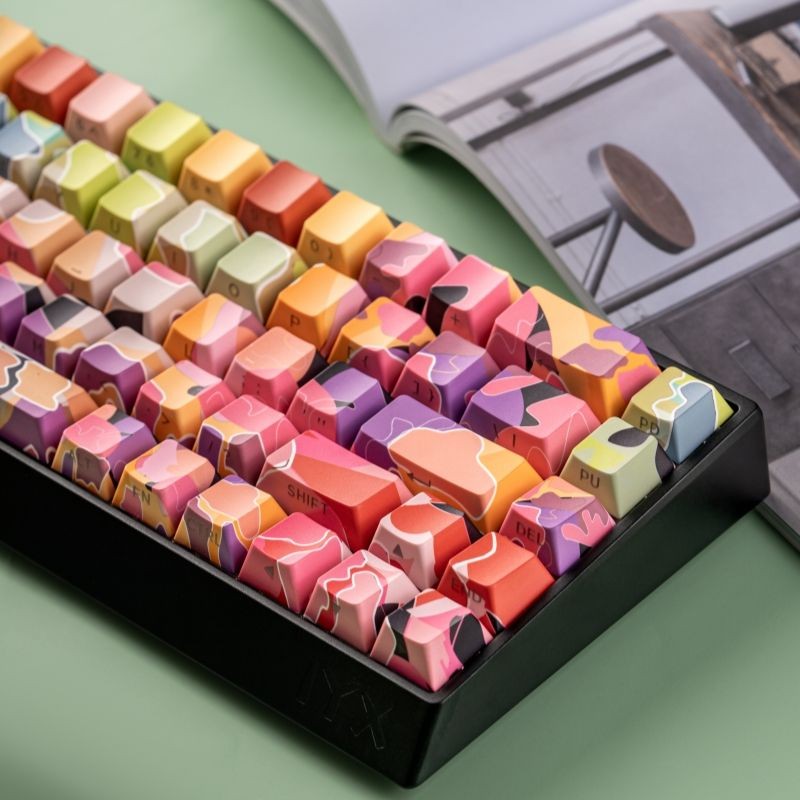 Colorful Side-engraved Keycap Cherry Profile 130 Keys PBT Five-sided ...